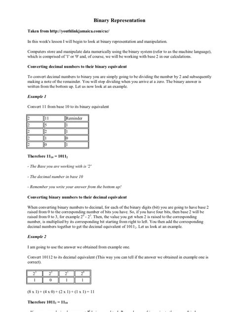 binary representation pdf binary coded decimal ebcdic