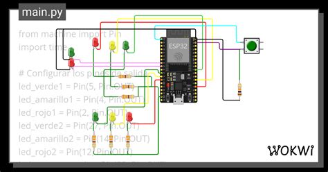 semáforo peatonal wokwi esp32 stm32 arduino simulator