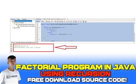 factorial program in java using recursion source code