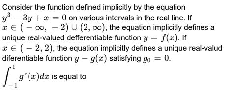 consider the functions defined implicitly by the equation y2 3y
