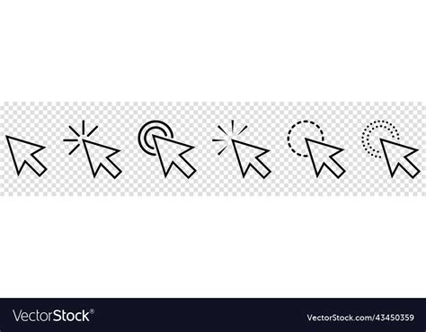 Computer Mouse Click Cursor Icons Set Royalty Free Vector