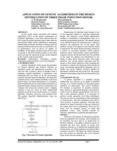 application of genetic algorithms in the design optimization of three