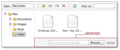 upload panel asp web forms controls devexpress documentation