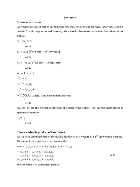 lecture 4 pdf tensor euclidean vector