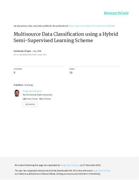 pdf multisource data classification using a hybrid semi supervised learning scheme budhendra