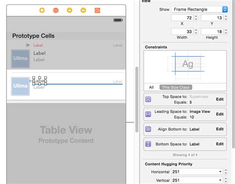swift ios interface builder autolayout two labels stack overflow