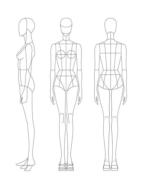Female Body Figure Drawing ~ Body Drawing Female Figure Human Poses Croquis Template Torso