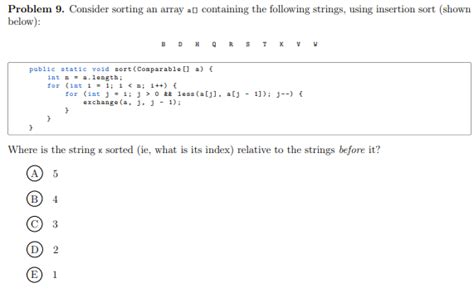 solved problem 9 consider sorting an array a containing the