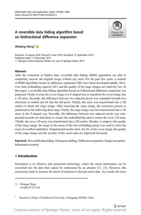 a reversible data hiding algorithm based on bidirectional difference expansion