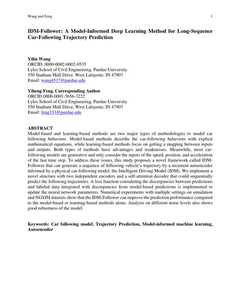 pdf idm follower a model informed deep learning method for long sequence car following