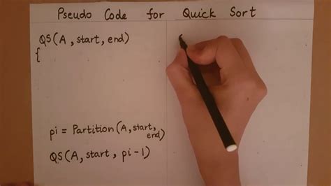 quick sort pseudo code youtube