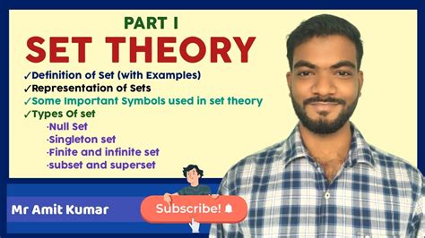 basic set theory part 1 set types of set null set singleton set youtube