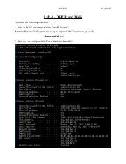 Lab 4 DHCP And DNS Docx CET 3679 Lab 4 DHCP And DNS Complete The