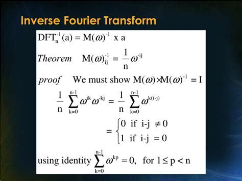 inverse fourier transform table