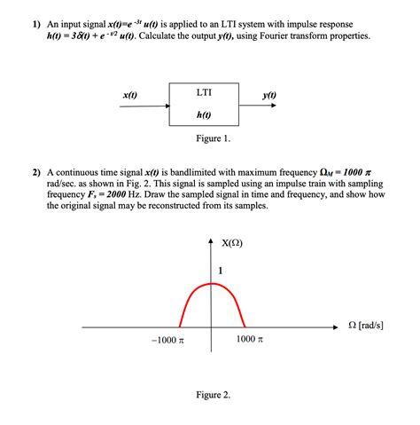 solved 1 an input signal x t e−3tu t is applied to an lti