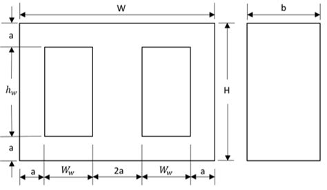 a scheme describing the dimensions of the single phase shell type download scientific diagram