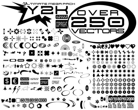Y2K Over 250 Vectors Svg Ai Eps Pdf Png 80s Back To 90s 2000s Etsy