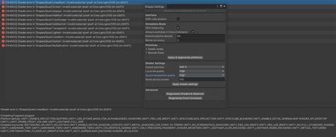 Shader Compile Error When Applying Shader Settings Shapes