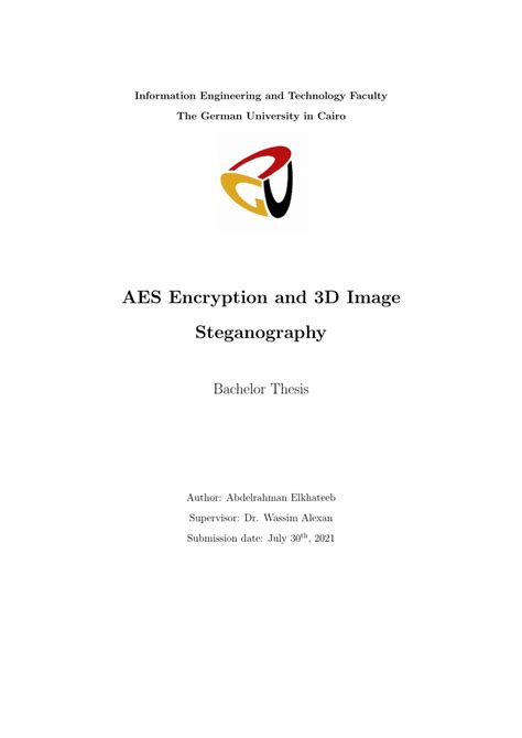 pdf aes encryption and 3d image steganography