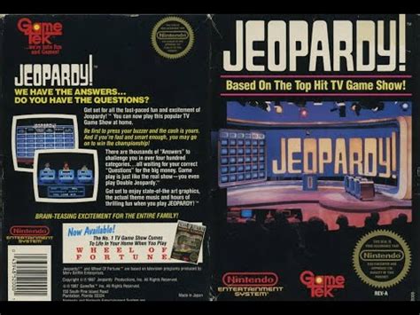Jeopardy Nintendo Entertainment System Game Play YouTube