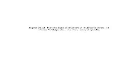 special hypergeometric functions st [pdf document]