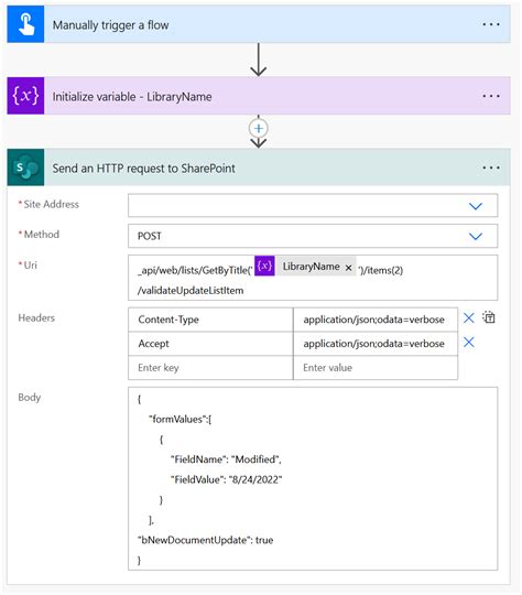 power automate setting sharepoint folder modified date through json stack overflow