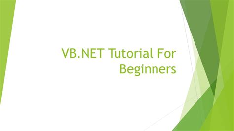 VB NET Tutorial For Beginners Variable Declaration And Main Method