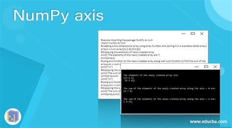 numpy axis working and examples of numpy axis function in python