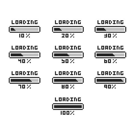 premium vector pixel art 8 bit loading bar