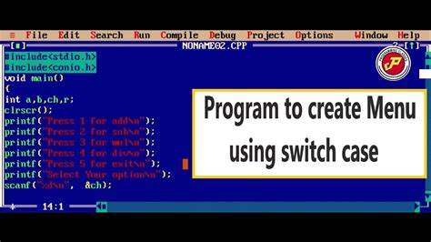 How To Create Menu In C Programming Using Switch Case Statement
