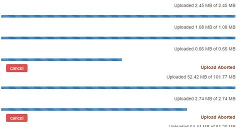 upload multiple files with html 5 and javascript with progress bar and cancel button