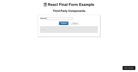 React Final Form W React Number Format Codesandbox