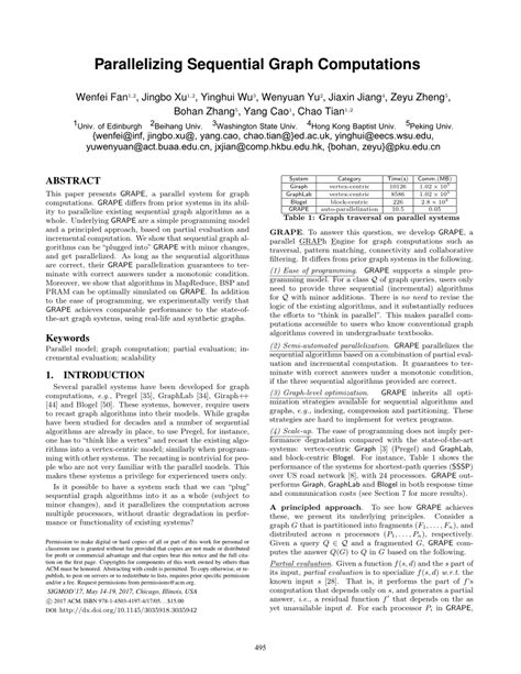 pdf parallelizing sequential graph computations