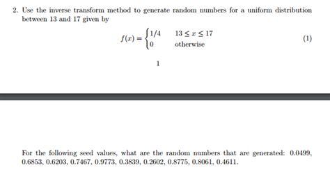 generate random variable using inverse transform meth