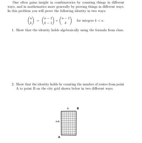 solved one often gains insight in combinatorics by counting