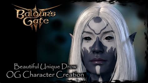 Baldurs Gate 3 Beautiful Unique Drow Original Character 47 Female Character Creation