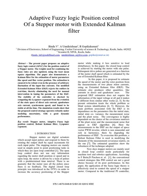 adaptive fuzzy logic position control pdf kalman filter systems science