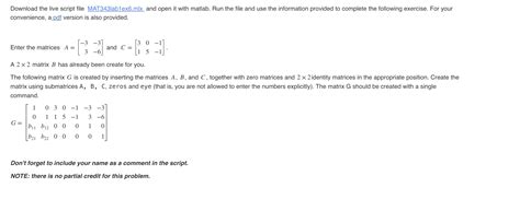 solved download the live script file mat343lab1ex6 mlx and