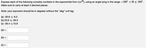 solved express each of the following complex numbers in the