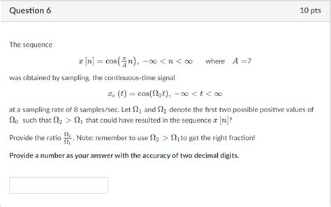 solved the sequence x[n] cos aπn −∞