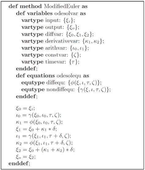 information in the tecml file of the modified euler method where ξ is download scientific
