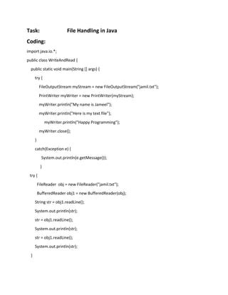 File Input Output In Java PDF