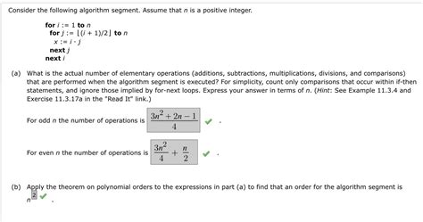 solved consider the following algorithm segment assume that