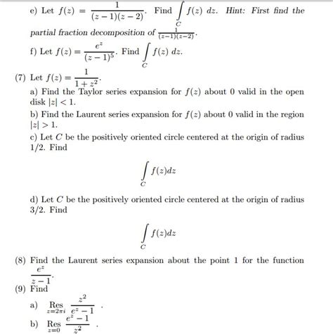 solved let f z 1 z 1 z 2 find integral c f z dz f