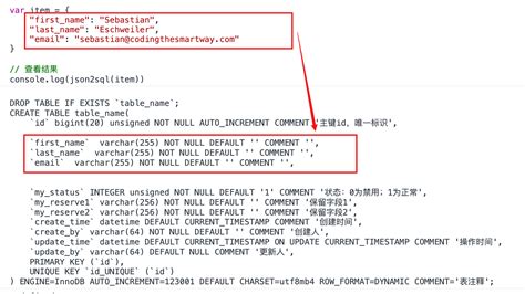 【ctool】json 转 mysql json转mysql建表语句 csdn博客
