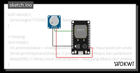 Led Dan Potensiometer Wokwi Esp32 Stm32 Arduino Simul