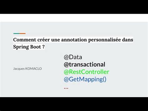 Comment créer une annotation personnalisée dans Spring Boot How to
