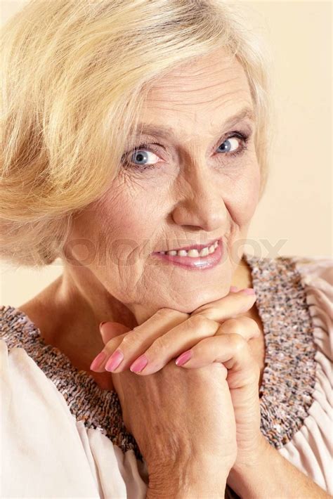 Portrait Of A Beautiful Mature Woman Stock Image Colourbox