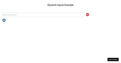 Dynamic Inputs Example Codesandbox