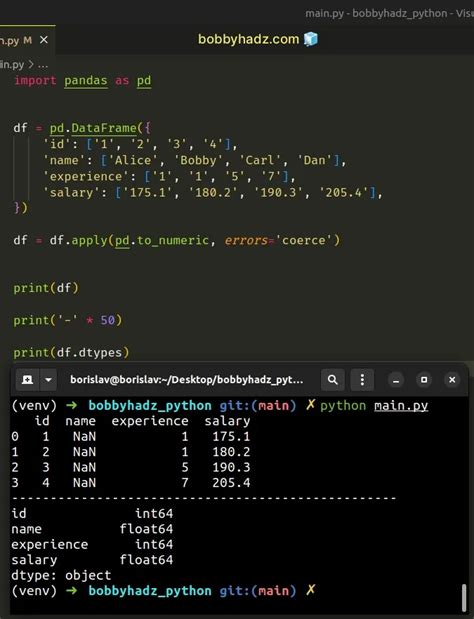 Pandas Convert Entire Dataframe To Numeric Int Or Float Bobbyhadz